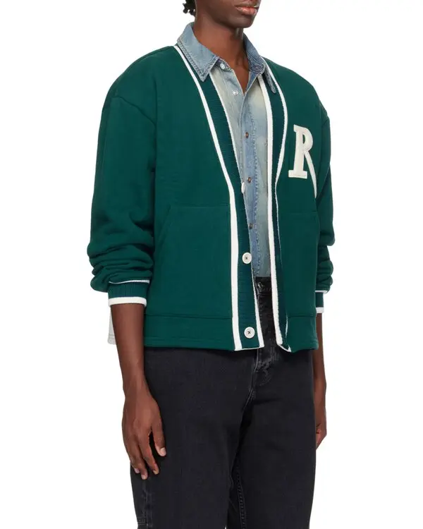 Rhude Long-sleeved Sweater With V-neck And Pockets