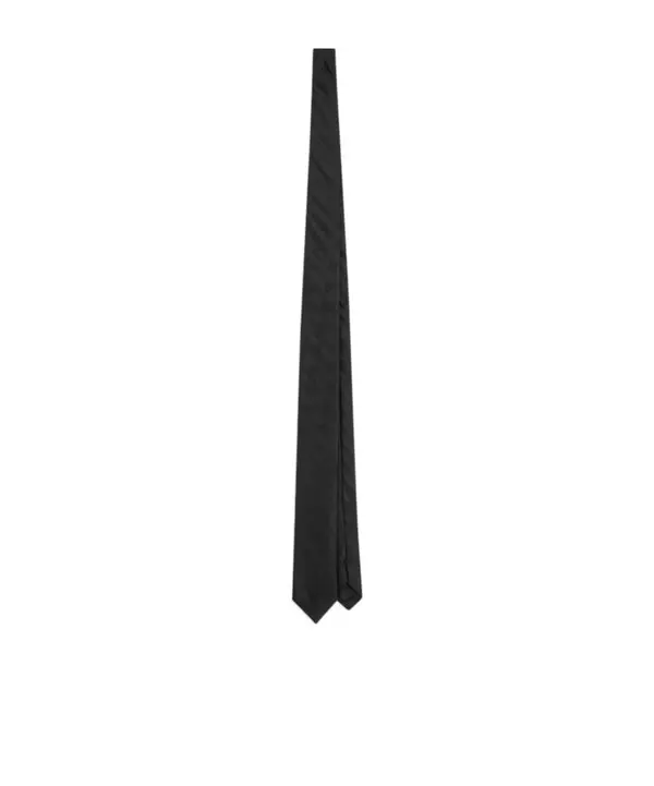 Dolce & Gabbana Dg Logo Jacquard Neck Tie - Black