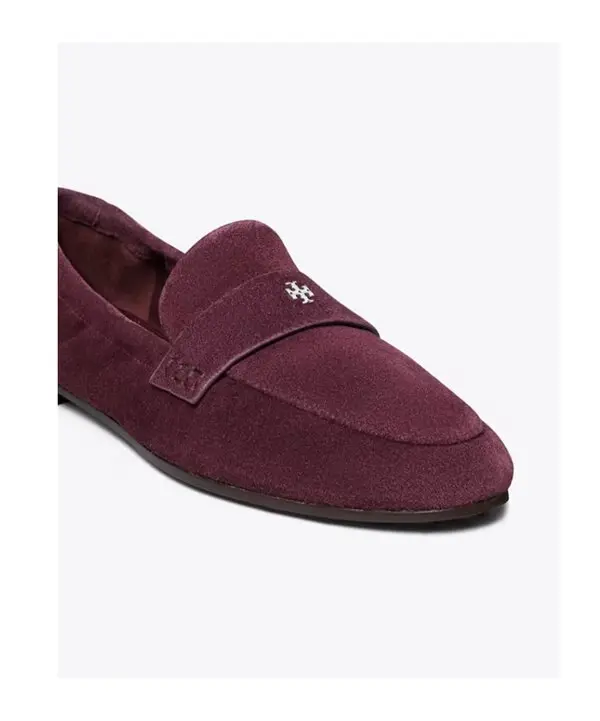 Tory Burch Slip-on Ballet Loafers With Metal Logo Stud - Plum