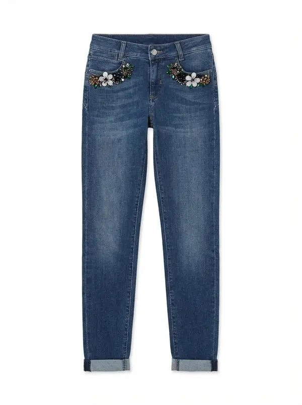 Sportmax Embellished Logo Detail Jeans