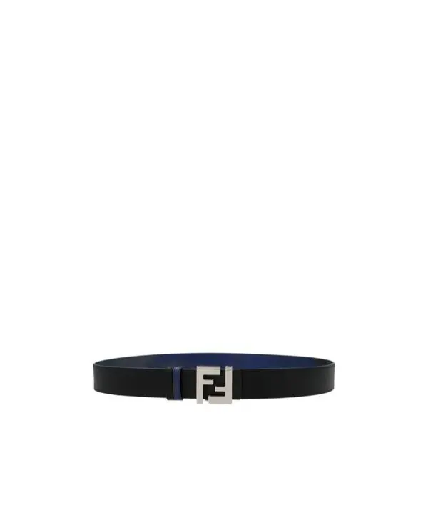 Fendi Abstract Print Leather Belt - Black