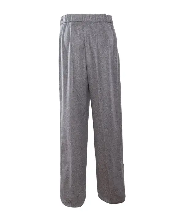 FORTE_FORTE Pleated Straight Leg Trousers - Gray