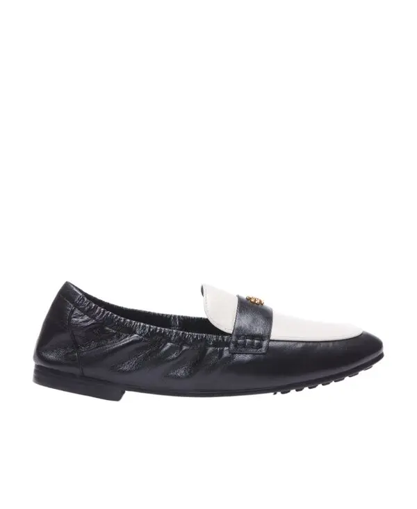 Tory Burch Logo Plaque Color-block Loafers - Black