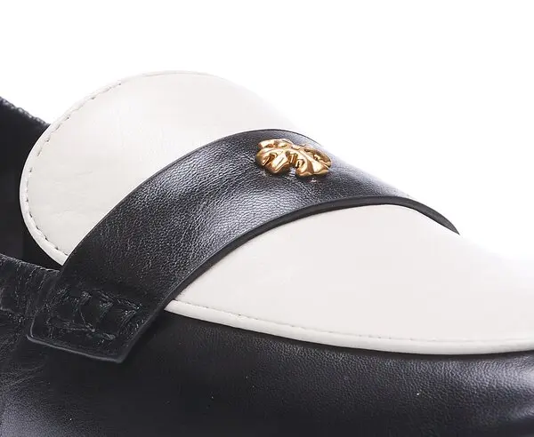 Tory Burch Logo Plaque Color-block Loafers - Black
