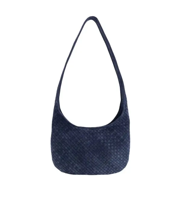 Bottega Veneta Woven Leather Shoulder Bag - Blue