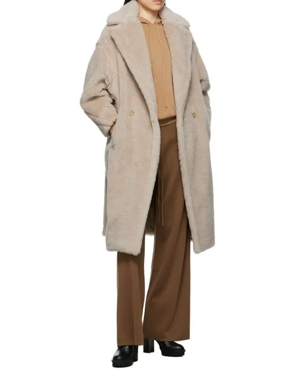 Max Mara Tedgirl Buttoned Long Coat - Sand-colored