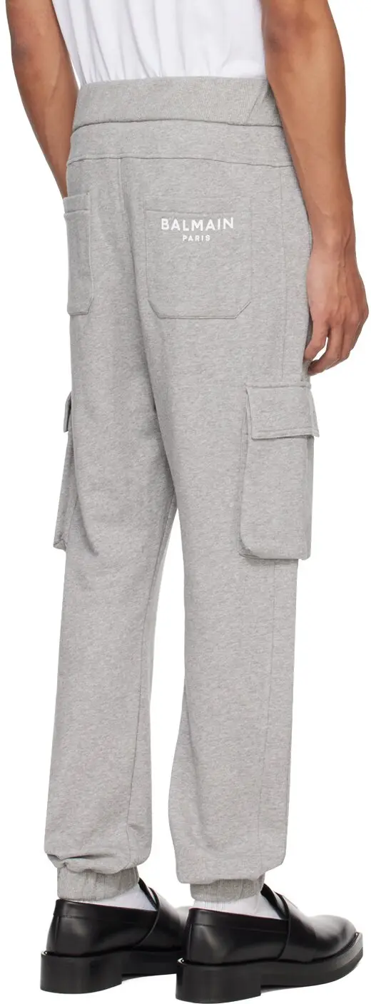 Balmain Drawstring Cargo Trousers - Gray