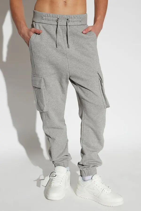 Balmain Drawstring Cargo Trousers - Gray