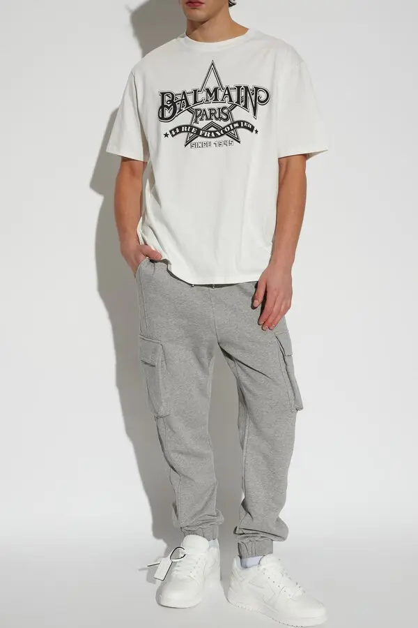 Balmain Drawstring Cargo Trousers - Gray