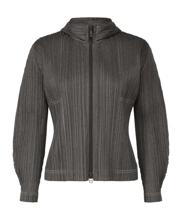 PLEATS PLEASE BY ISSEY MIYAKE Hooded Denim Jacket