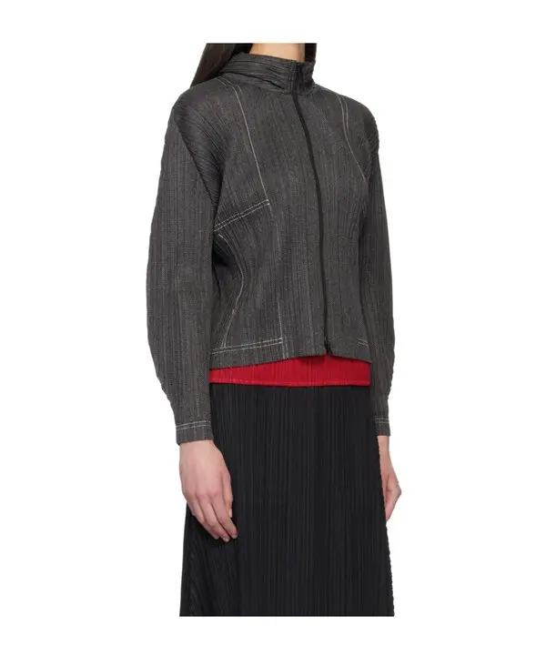 PLEATS PLEASE BY ISSEY MIYAKE Hooded Denim Jacket