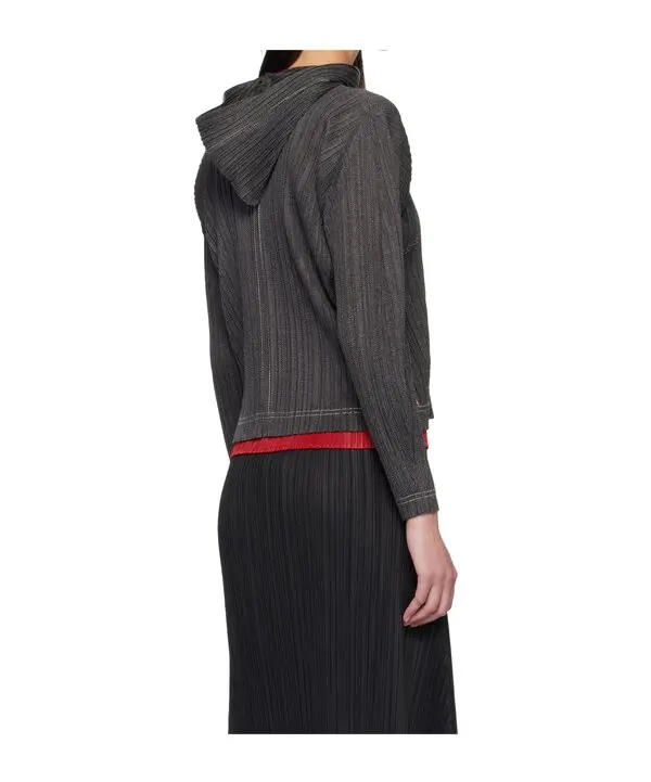 PLEATS PLEASE BY ISSEY MIYAKE Hooded Denim Jacket