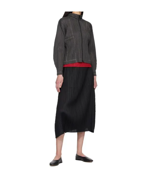 PLEATS PLEASE BY ISSEY MIYAKE Hooded Denim Jacket