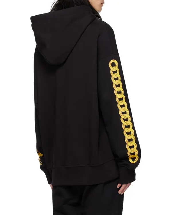 Versace Logo Printed Drawstring Hoodie