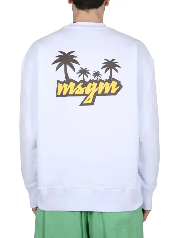 MSGM Printed Crewneck Sweatshirt
