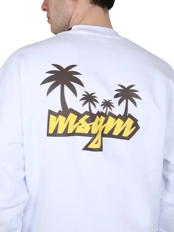 MSGM Printed Crewneck Sweatshirt