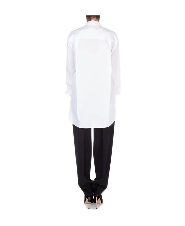 Givenchy Pleated Scarf Neck Poplin Blouse