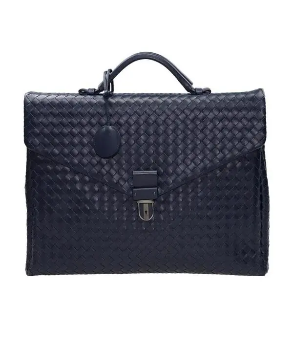 Bottega Veneta Weaving Briefcase - Dark Blue