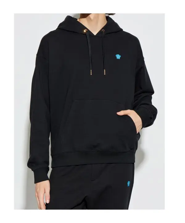 Versace Medusa Patch Drawstring Hoodie