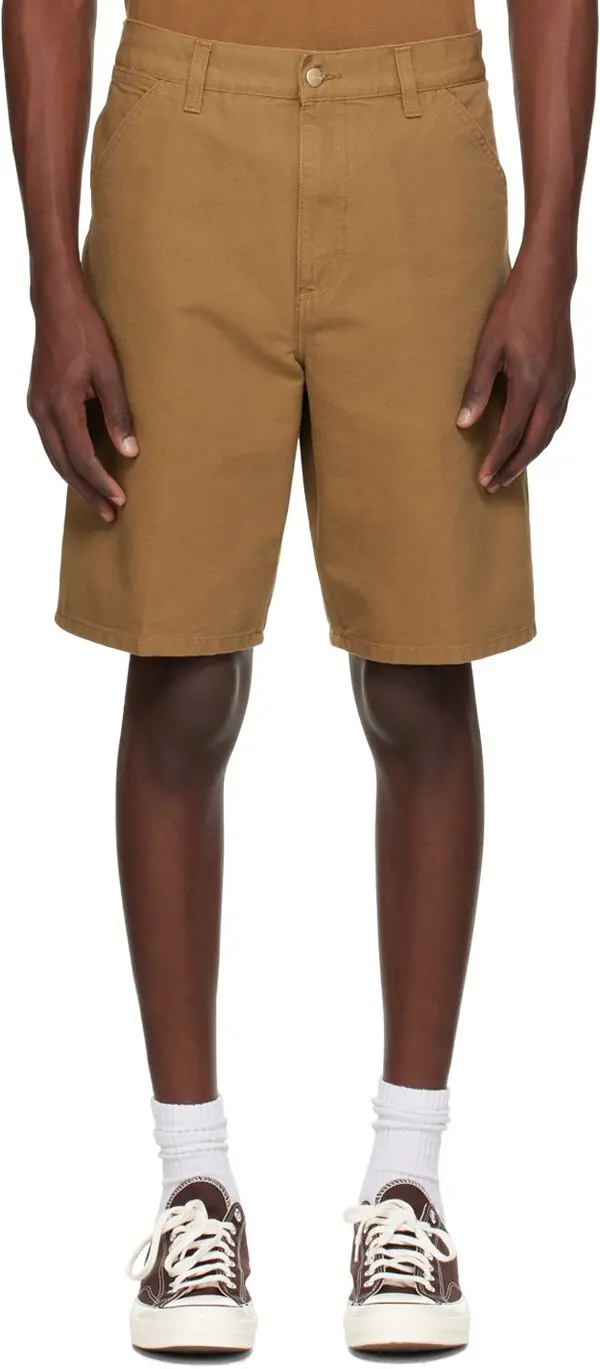 Carhartt Work In Progress Logo Patch Chino Shorts - Brown