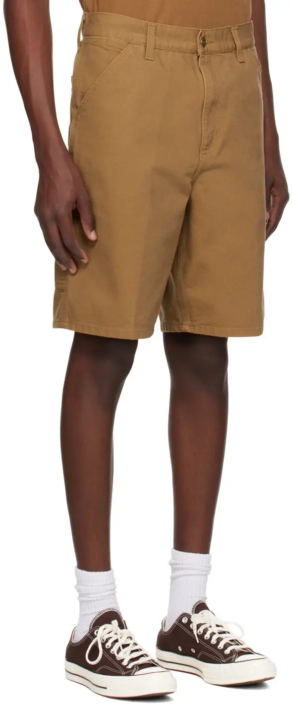 Carhartt Work In Progress Logo Patch Chino Shorts - Brown