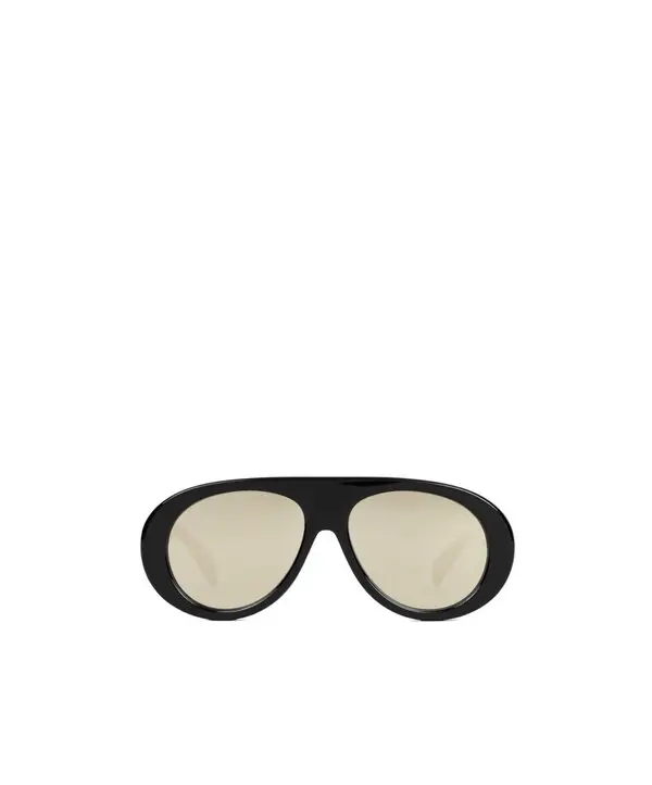 Celine Aviator S300 Sunglasses In Acetate With Mirror Lenses - Black