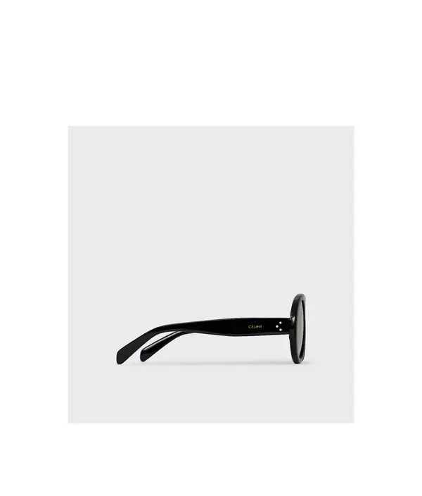 Celine Aviator S300 Sunglasses In Acetate With Mirror Lenses - Black