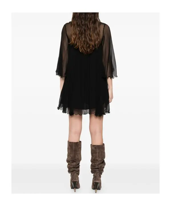 Chloé Tie-detailed Ruffled Mini Dress