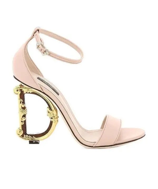 Dolce & Gabbana Baroque Dg Heel Sandals - Nude