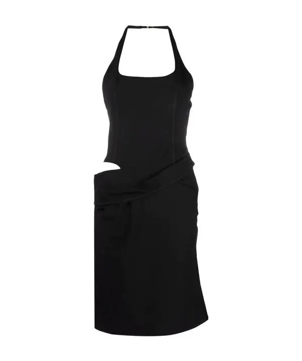 Jacquemus Asymmetric Halterneck Dress With Cut-out Detail