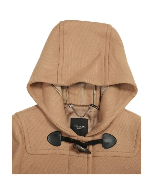 Max Mara Long-sleeved Hooded Coat With Horn Buckle Closure - Brown