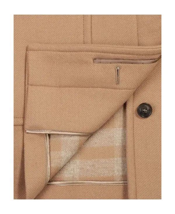 Max Mara Long-sleeved Hooded Coat With Horn Buckle Closure - Brown