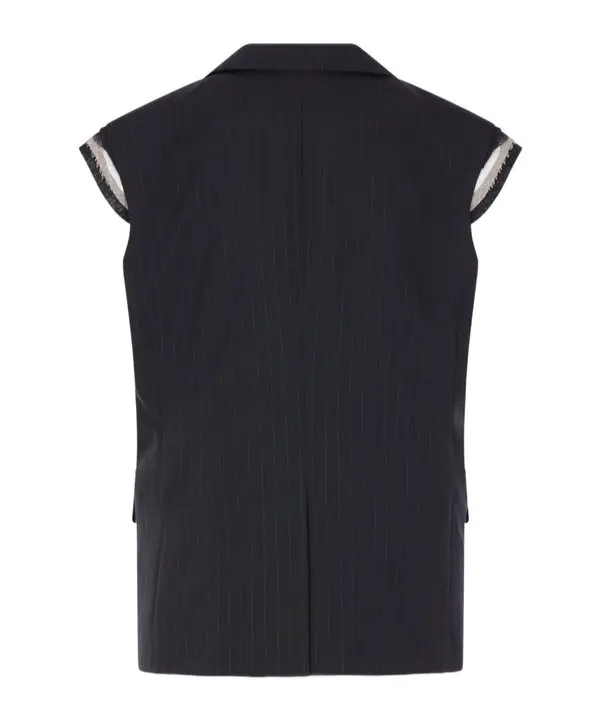 Sacai Chalk Stripe Vest - Black