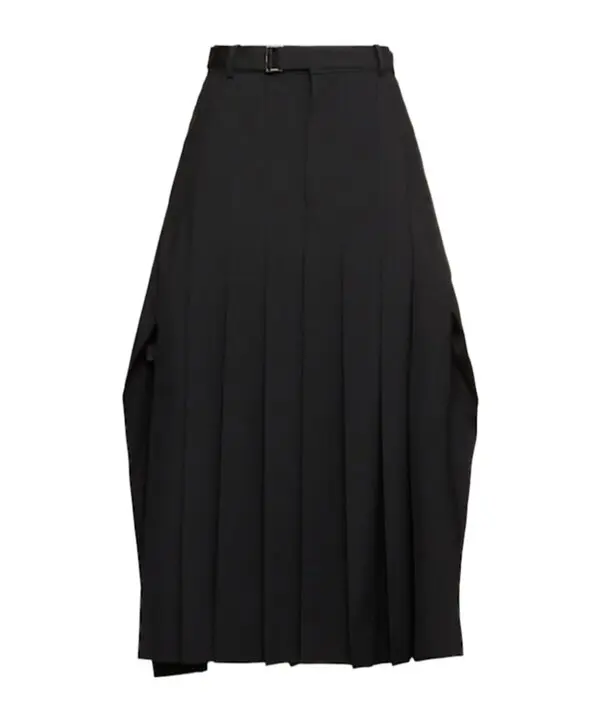 Sacai Pleated Skirt With Slit