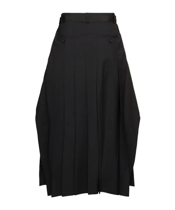 Sacai Pleated Skirt With Slit