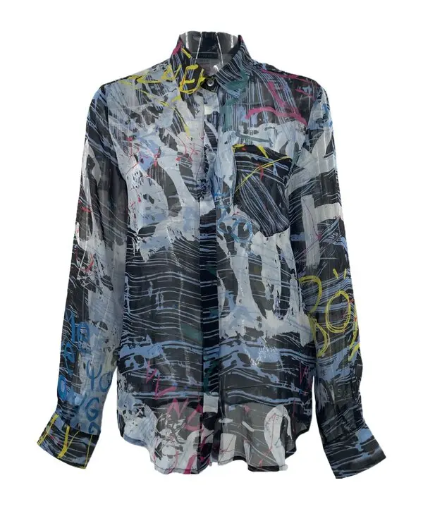 Sportmax Long Sleeve Printed Shirt - Gray