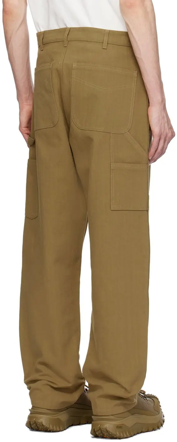 Moncler Cotton Canvas Logo Embroidered Trousers