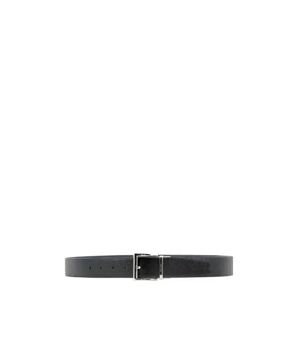 Prada Logo Detailed Reversible Buckle Belt - Black