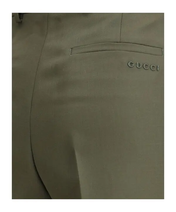 Gucci Embossed Wide-leg Pants With Front Pleats