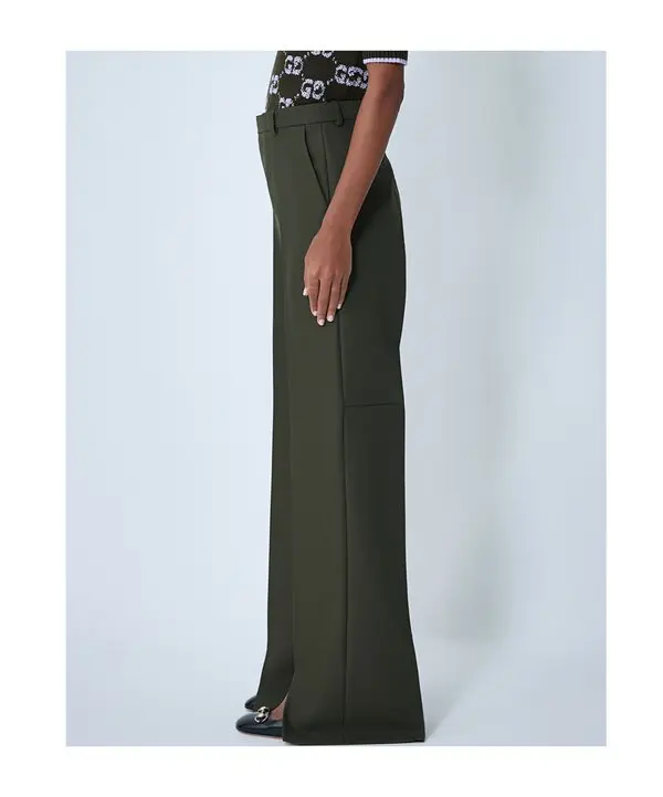 Gucci Embossed Wide-leg Pants With Front Pleats