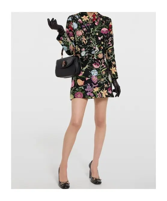 Gucci Flora Silk Brocade Mini Skirt
