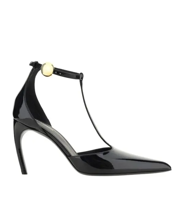 FERRAGAMO T-strap Pointed-toe High Heel Pumps - Black