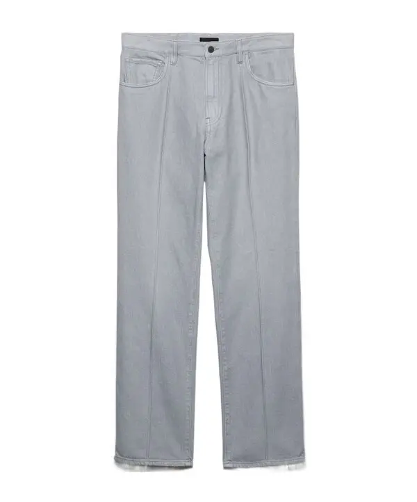 Prada Logo Patch Straight-leg Jeans - Gray