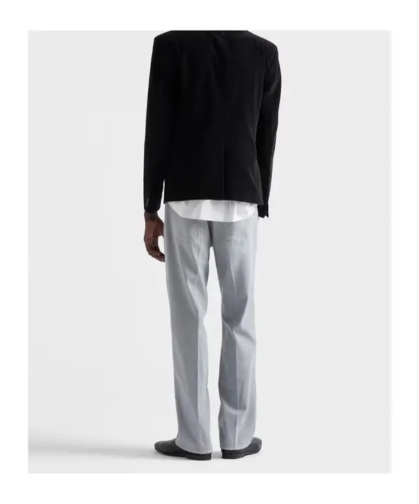 Prada Logo Patch Straight-leg Jeans - Gray