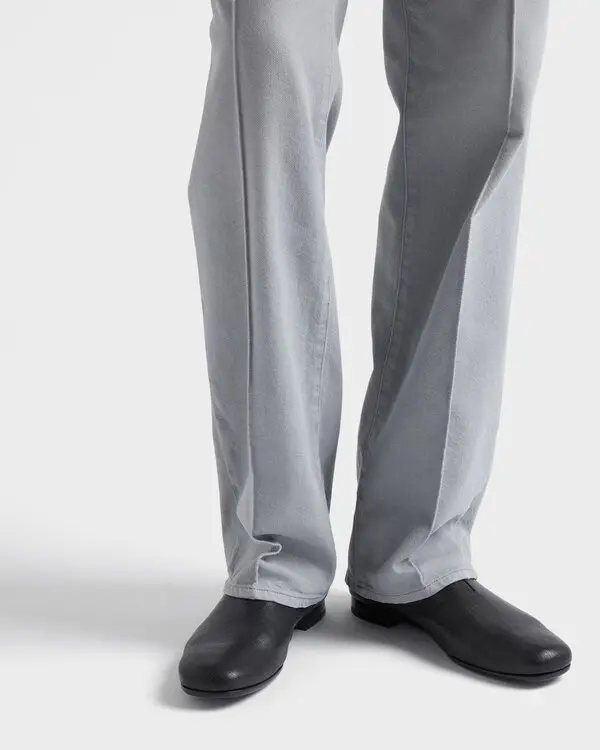 Prada Logo Patch Straight-leg Jeans - Gray