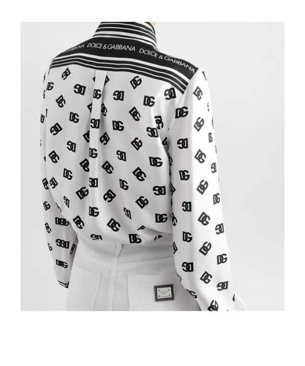 Dolce & Gabbana All-over Dg Logo Printed Twill Shirt