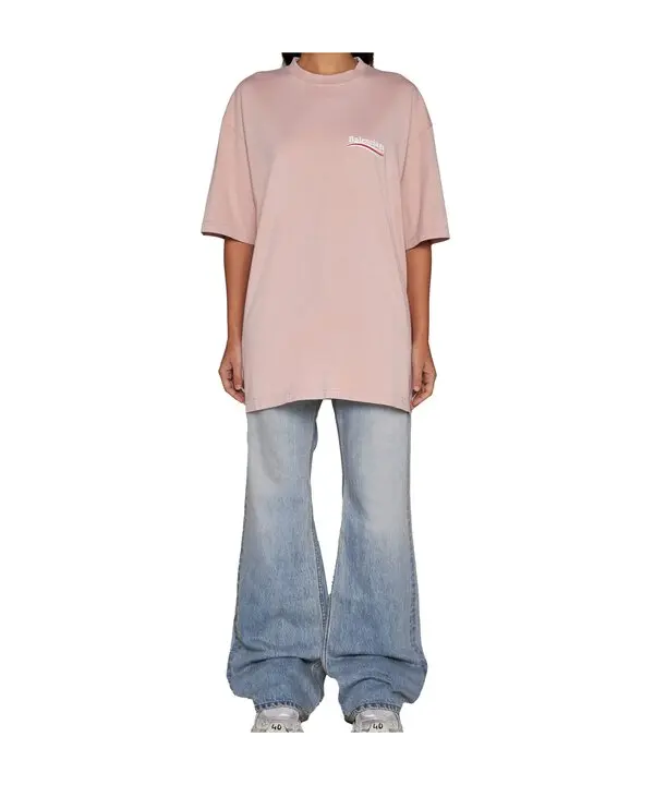Balenciaga Logo Embroidered Crewneck T-shirt