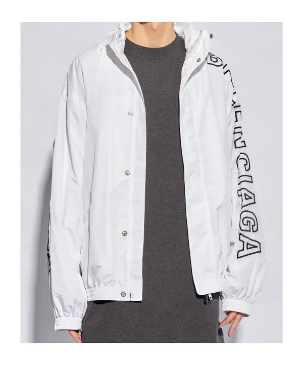Balenciaga Logo Print Zip-up Jacket