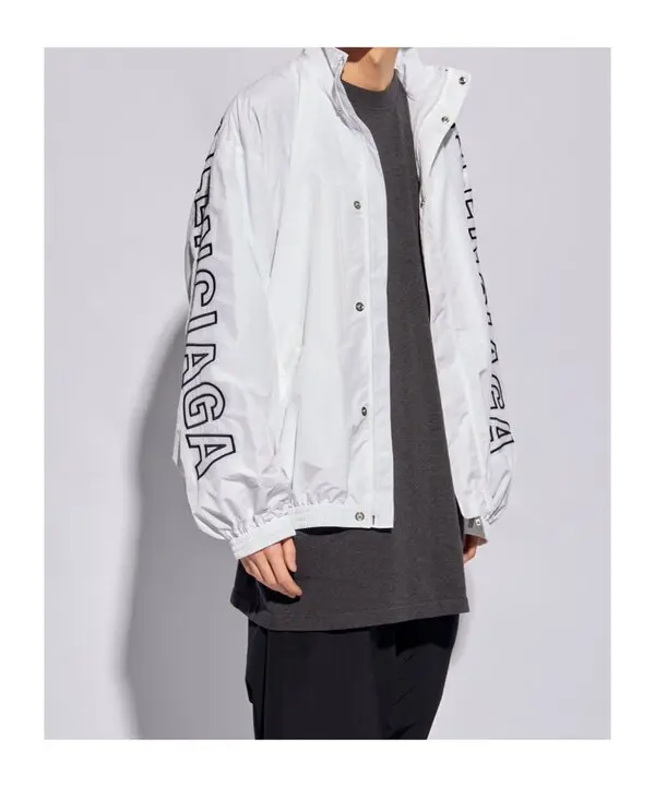 Balenciaga Logo Print Zip-up Jacket