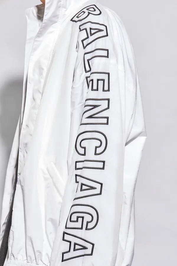 Balenciaga Logo Print Zip-up Jacket